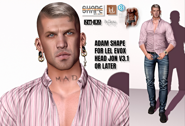 Second Life Marketplace - [SHAPEshifters] ADAM SHAPE FOR LEL EVOX JON ...